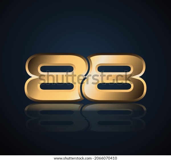 88 Gold 3d Number Logo Dark Stock Vector (Royalty Free) 2066070410 ...