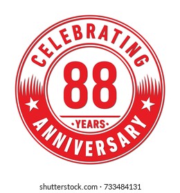 88 Years Anniversary Logo Template Vector Stock Vector (Royalty Free ...