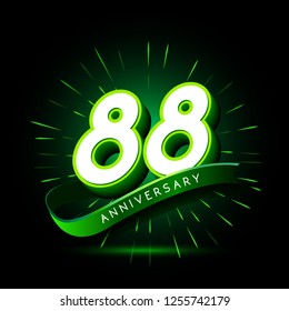 88th Anniversary Neon Text Vector Design Stock Vector (Royalty Free ...