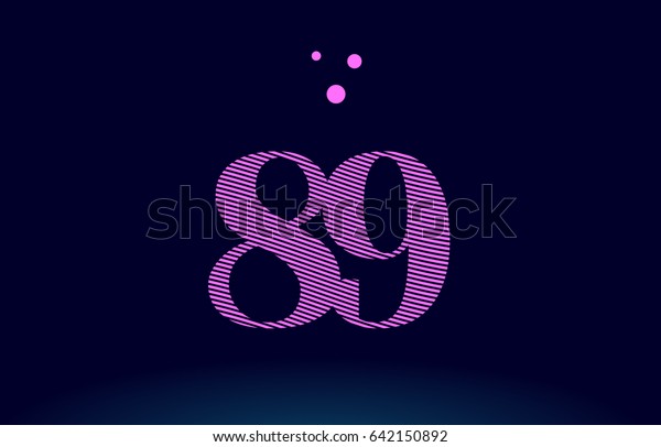 89 Number Digit Logo Pink Line Stock Vector (Royalty Free) 642150892 ...