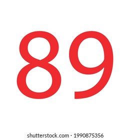 89 Number Simple Clip Art Vector Stock Vector (Royalty Free) 1990875356 ...