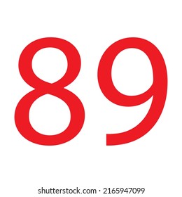 89 Number Simple Clip Art Vector Stock Vector (Royalty Free) 2165947099 ...