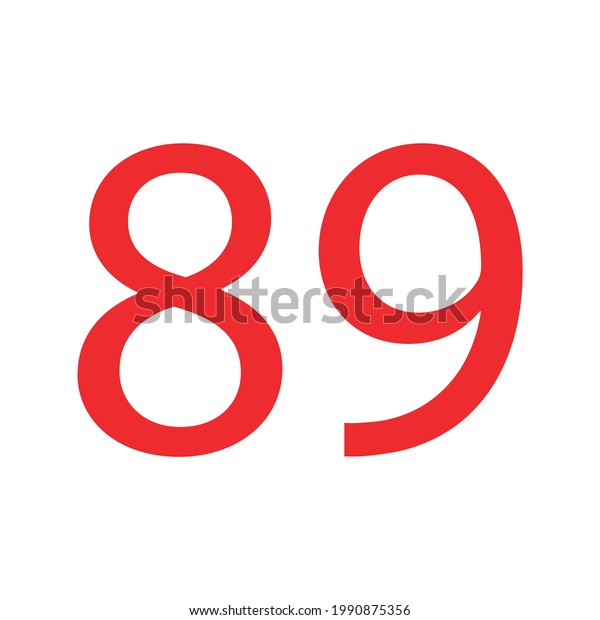 89 Number Simple Clip Art Vector Stock Vector (Royalty Free) 1990875356 ...