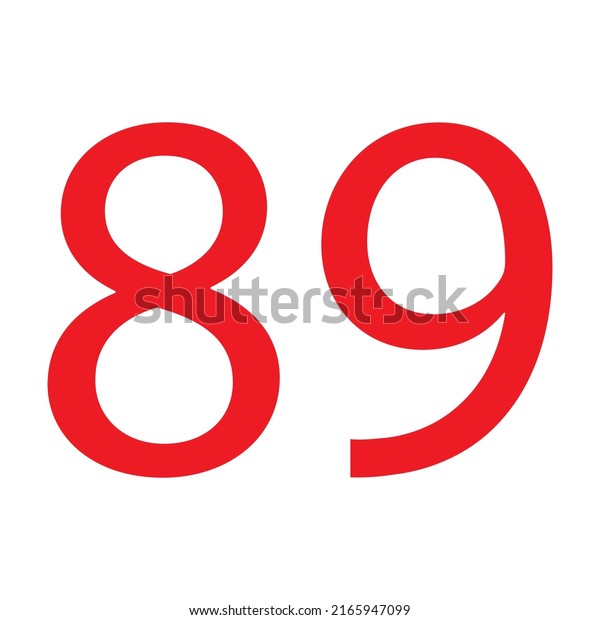 89 Number Simple Clip Art Vector Stok Vektör (Telifsiz) 2165947099 ...