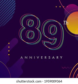 89 Years Anniversary Logo Vector Design Stock Vector (Royalty Free ...