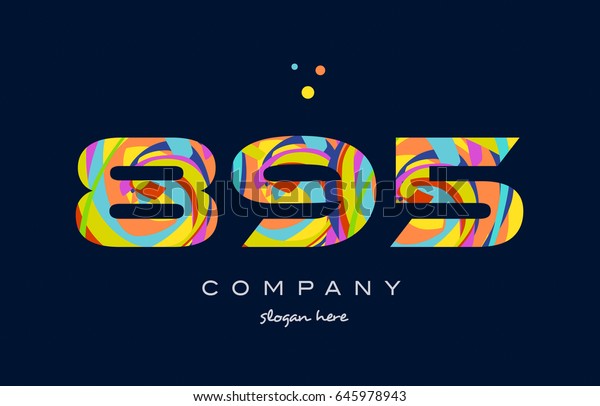895 Number Digit Numeral Logo Colored Stock Vector (Royalty Free ...
