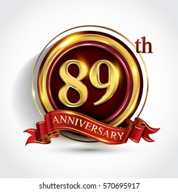 89th Golden Anniversary Logo Eighty Nine Stock Vector (Royalty Free ...