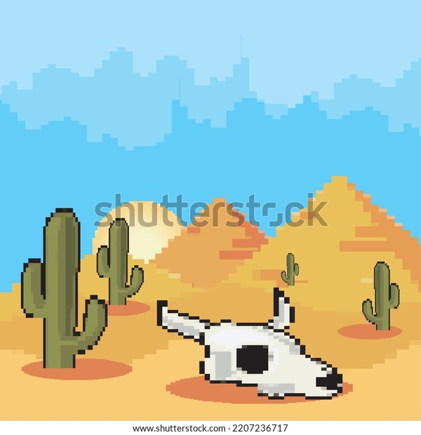 8bit Landscape Cartel Desert Stock Vector (Royalty Free) 2207236717 ...