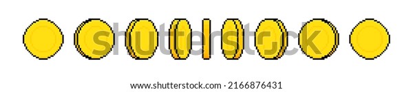 8bit Pixel Art Coin Animation Pixel 库存矢量图（免版税）2166876431 | Shutterstock
