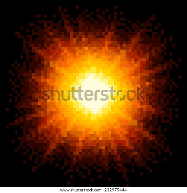 8bit Pixel Art Fiery Explosion Eps8 Stock Vector (Royalty Free ...