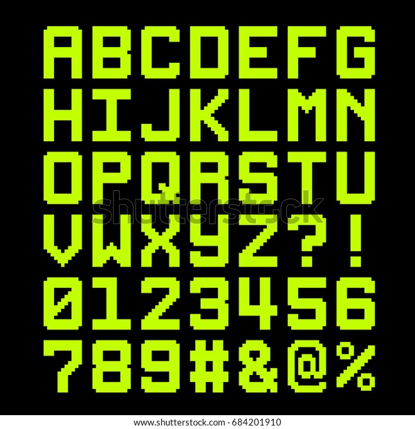 8bit Pixel Font Letter Numbers Eps8 库存矢量图（免版税）684201910 | Shutterstock