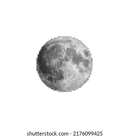 8bit Vector Illustration Black White Moon Stock Vector (Royalty Free ...