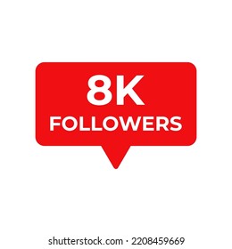 8k Followers Red Vector Icon Stamplogoillustration Stock Vector ...