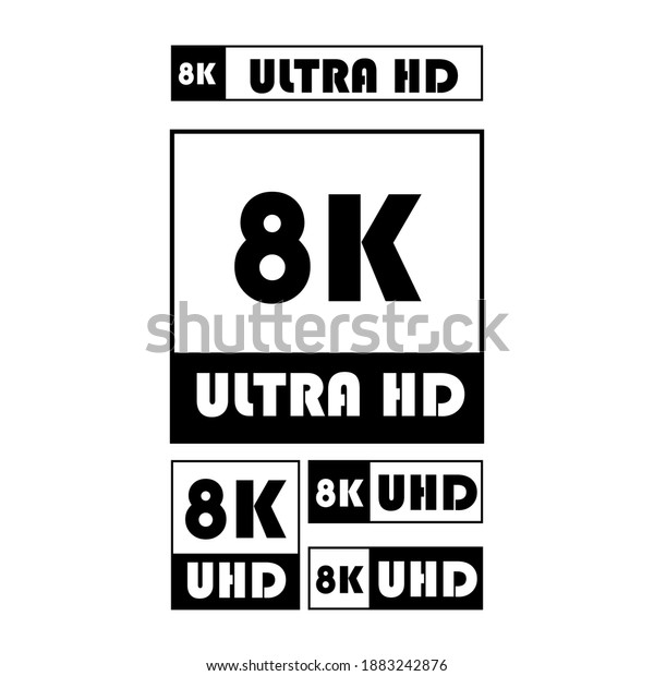 8k Ultra Hd Icon Vector 8k Stock Vector (Royalty Free) 1883242876 ...