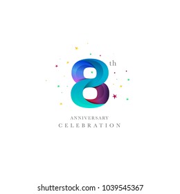 8th Anniversary Logo Design Number 8 Stock Vector (Royalty Free ...