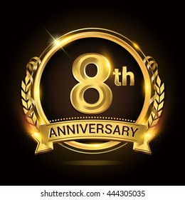 8th Golden Anniversary Logo Ring Red Stock Vector (Royalty Free ...