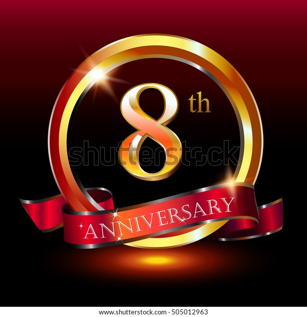 8th Golden Anniversary Logo 8 Years Stock Vector (Royalty Free ...