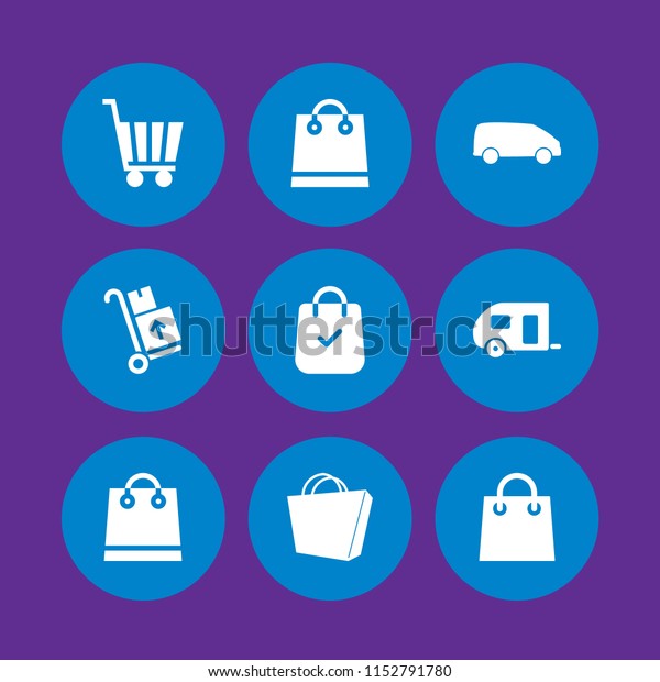 9 Carry Icons Vector Set Bag Stock Vector (Royalty Free) 1152791780 ...