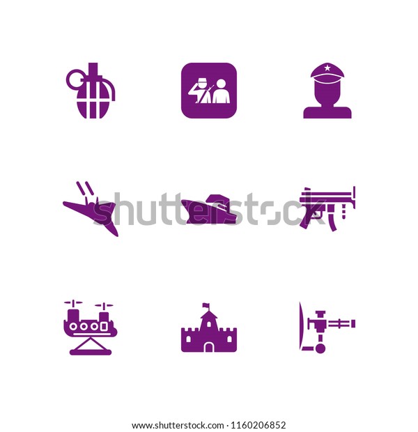 9 Defense Icons Vector Set Military Stock Vector (Royalty Free ...