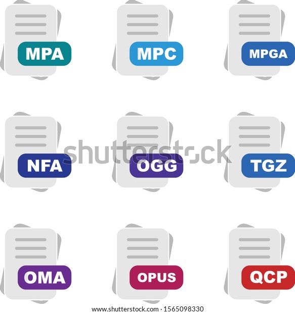 9 File Format Icons Sheet Design Stock Vector (Royalty Free) 1565098330 ...