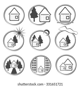 9 Flat House Icons Stock Vector (Royalty Free) 331651721 | Shutterstock