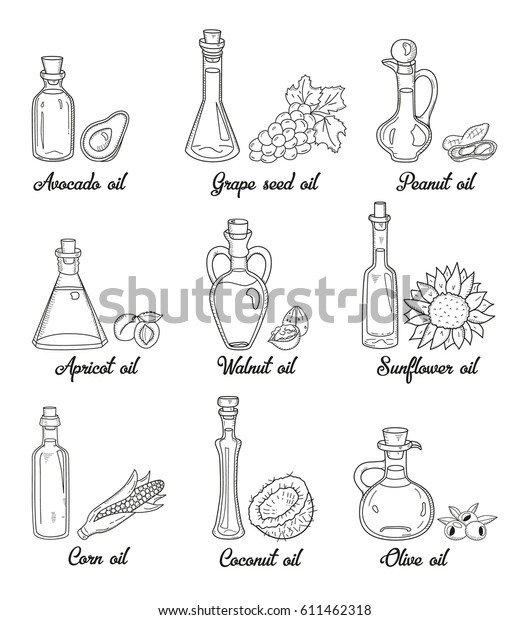 9 Isolated Doodle Cooking Oils Sketchy Stock Vector (Royalty Free ...