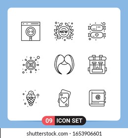 9 Line Black Icon Pack Outline Stock Vector (Royalty Free) 1653906601 ...