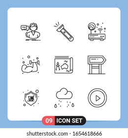 9 Line Black Icon Pack Outline Stock Vector (Royalty Free) 1654618666 ...