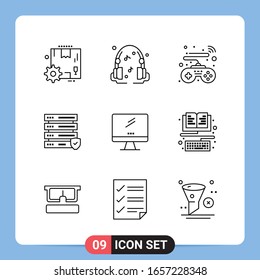 9 Line Black Icon Pack Outline Stock Vector (Royalty Free) 1657228348 ...