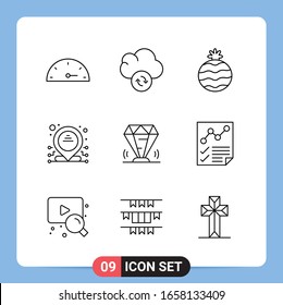 9 Line Black Icon Pack Outline Stock Vector (Royalty Free) 1658133409 ...