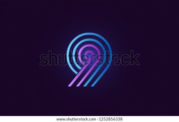 9 Line Blue Pink Number Design: เวกเตอร์สต็อก (ปลอดค่าลิขสิทธิ์ ...
