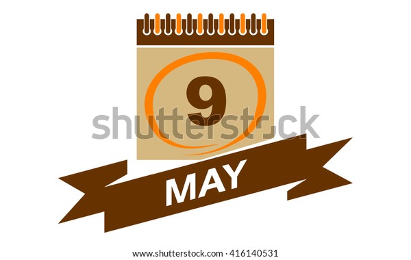 9 May Calendar Ribbon Stock Vector (Royalty Free) 416140531 | Shutterstock