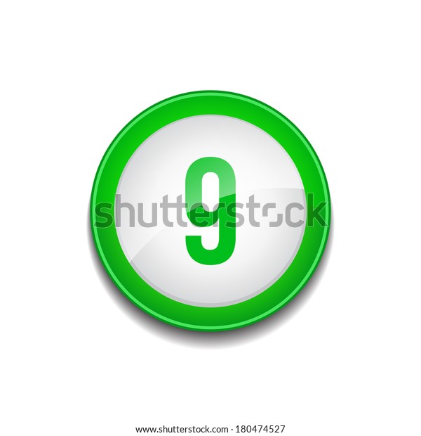 9 Number Sign Circular Green Vector Stock Vector (Royalty Free ...