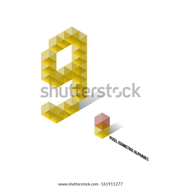 9 Pixel Isometric Alphabet Numbers Vector Stock Vector (Royalty Free ...
