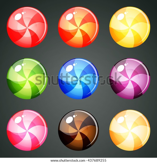 9 Round Colourful Candies Cross Ornament Stock Vector (Royalty Free ...