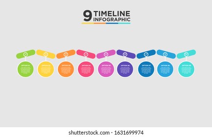 9 Step Timeline Infographic Element Business Stock Vector (Royalty Free ...