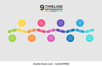 9 Step Timeline Infographic Element Business Stock Vector (Royalty Free ...