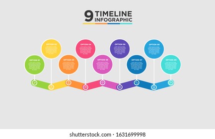 9 Step Timeline Infographic Element Business Stock Vector (Royalty Free ...