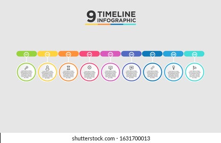 9 Step Timeline Infographic Element Business Stock Vector (Royalty Free ...