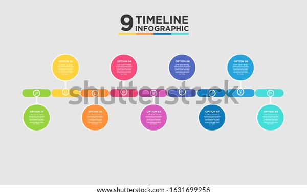 9 Step Timeline Infographic Element Business Stock Vector (Royalty Free ...
