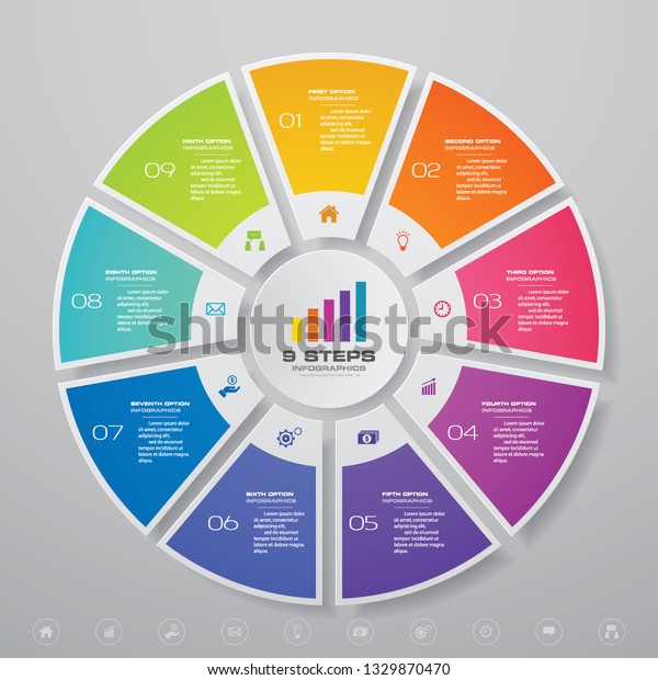 9 Steps Cycle Chart Infographics Elements Stock Vector (Royalty Free ...