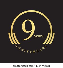 9 Years Anniversary Logo Design Set Stock Vector (Royalty Free ...