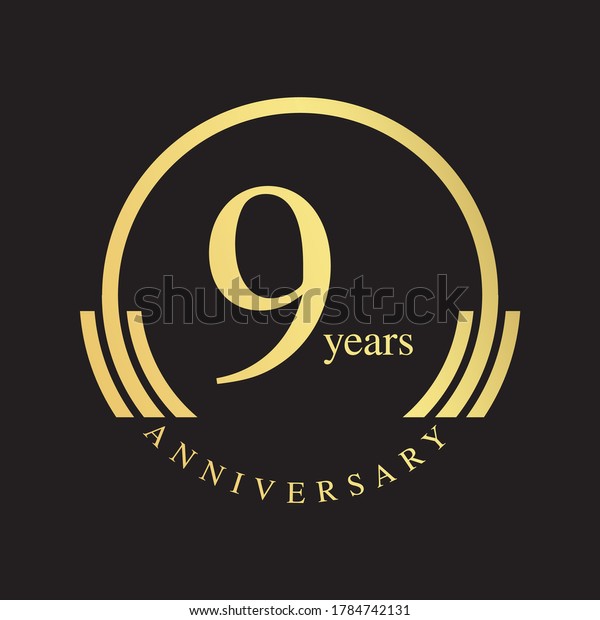 9 Years Anniversary Logo Design Set Stock Vector (Royalty Free ...