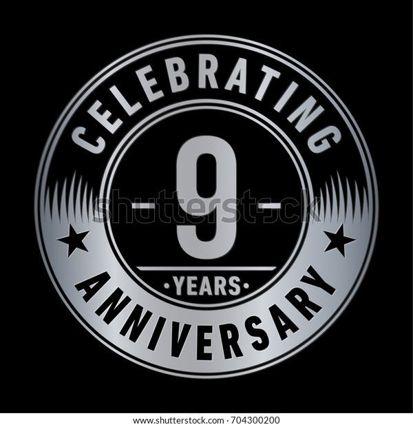 9 Years Anniversary Logo Vector Illustration Stock Vector (Royalty Free ...