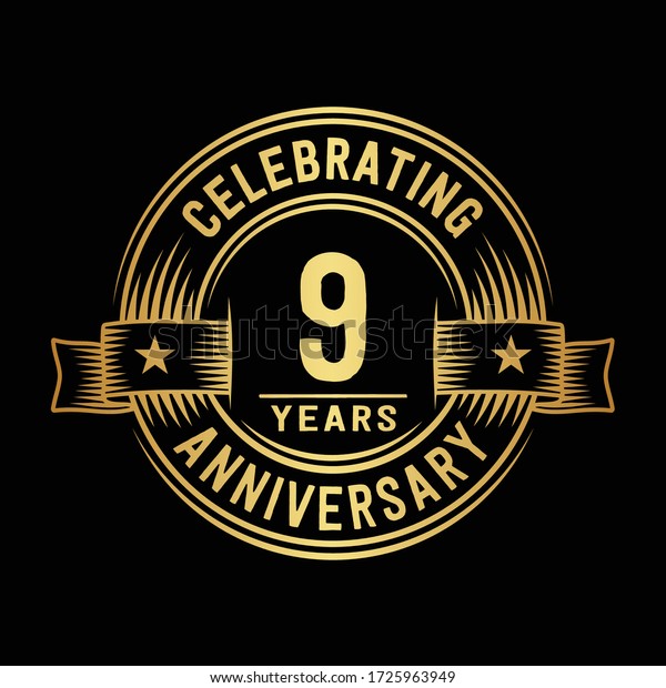 9 Years Logo Design Template 9th Stock Vector (Royalty Free) 1725963949 ...