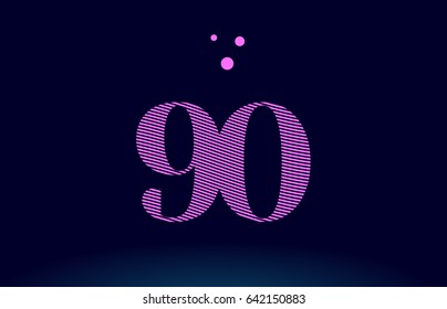 90 Number Digit Logo Pink Line Stock Vector (Royalty Free) 642150883 ...