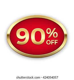 90 Off Vector Badge Gold Stock Vector (Royalty Free) 424054057 ...