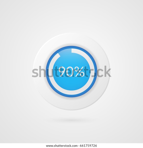 90 Percent Blue Pie Chart Percentage Stock Vector (Royalty Free) 661759726