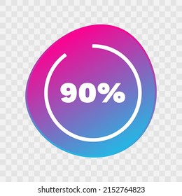 90 Percent Chart Vector Percentage Infographic Stock Vector (Royalty ...