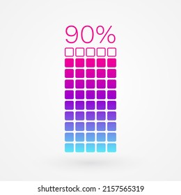90 Percent Chart Vector Percentage Infographic Stock Vector (Royalty ...